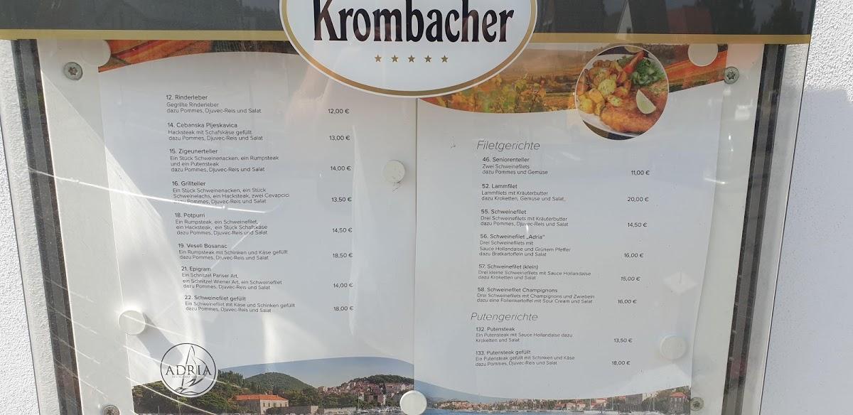 Menu at Restaurant Adria, Barkelsby