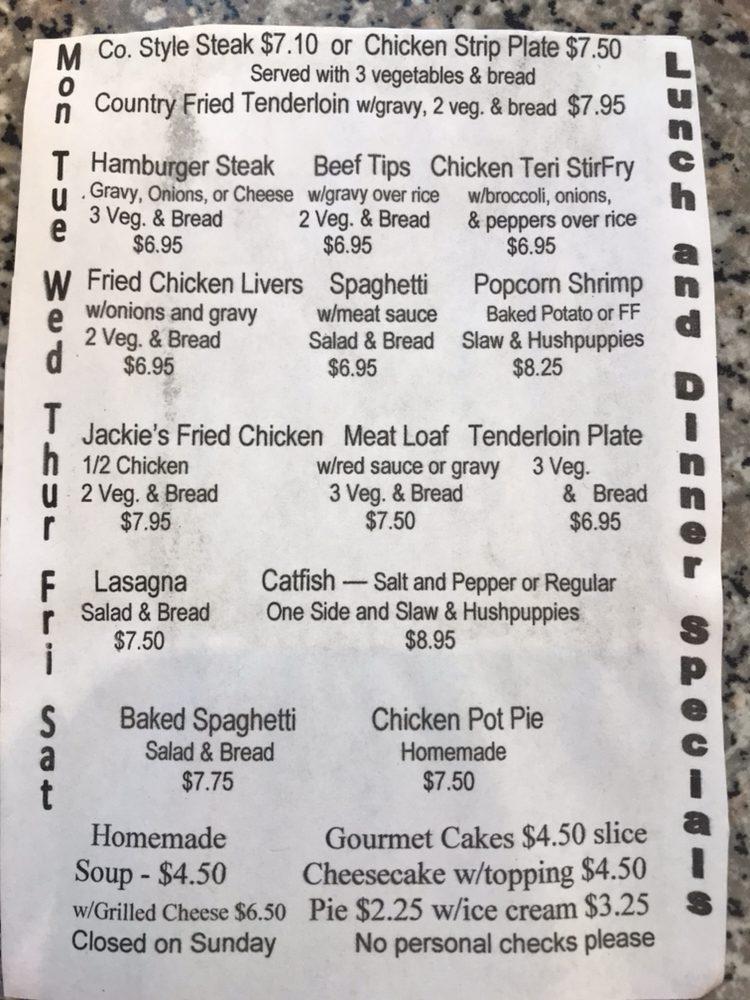 Menu at Stuart Family Restaurant, Stuart