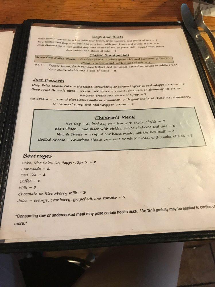Menu at Chappys Woodfired Grill pub & bar, Westcliffe