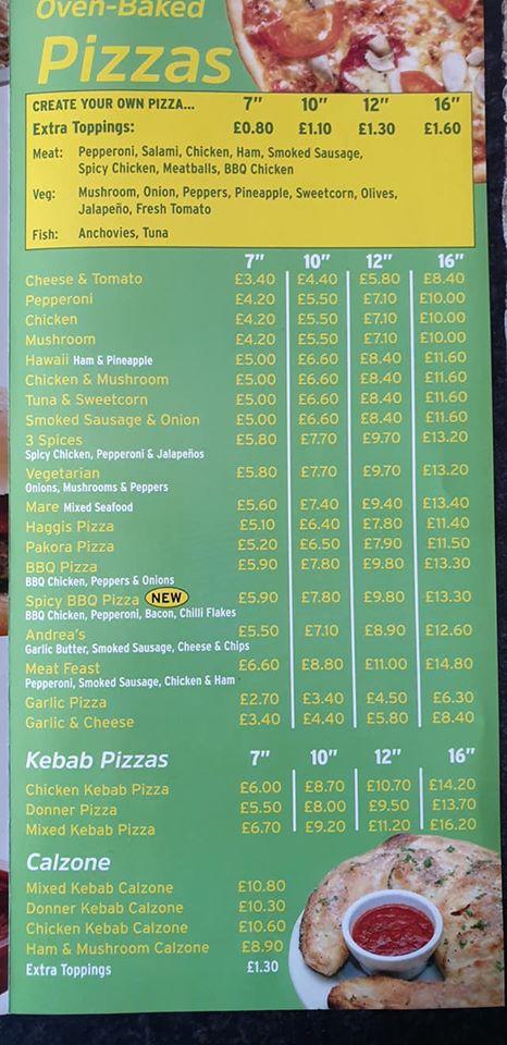 Menu at L'Aurora BBQ, Pathhead