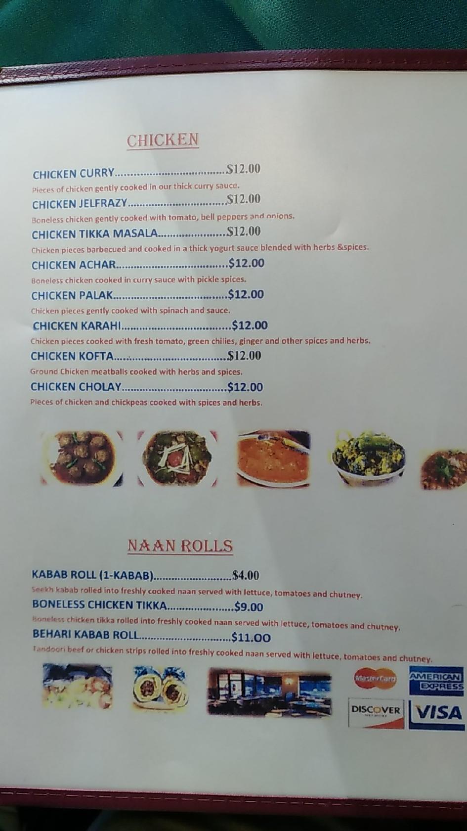 Menu at Roti Boti Restaurant, Meriden