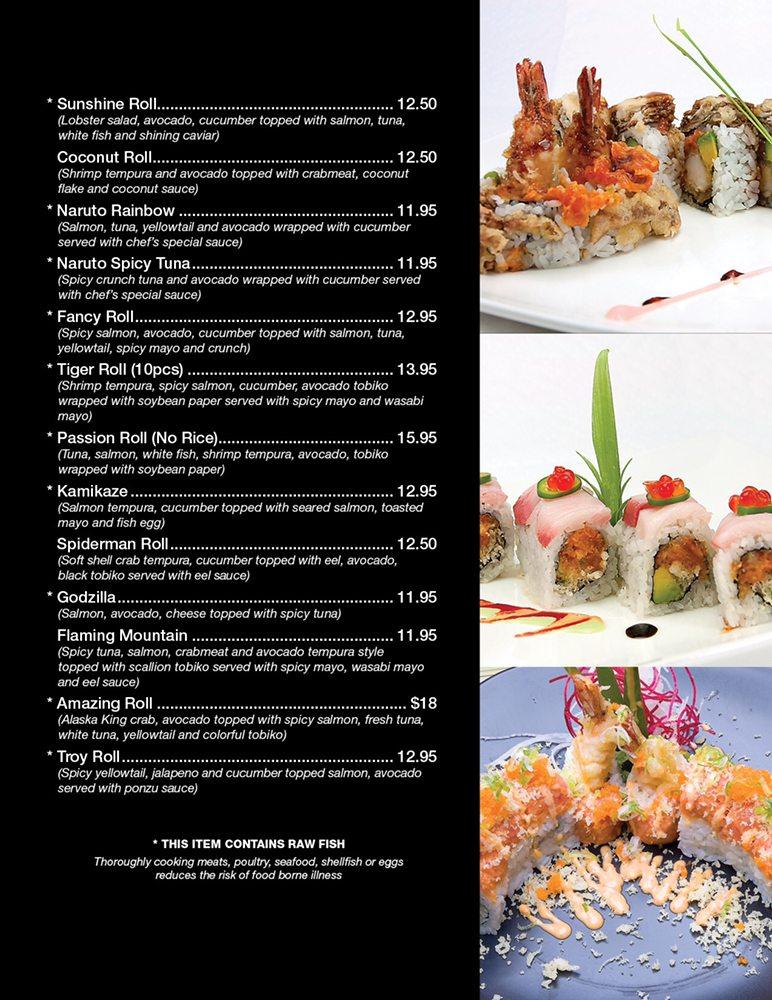 Menu at Miso restaurant, Troy, 817 E Big Beaver Rd
