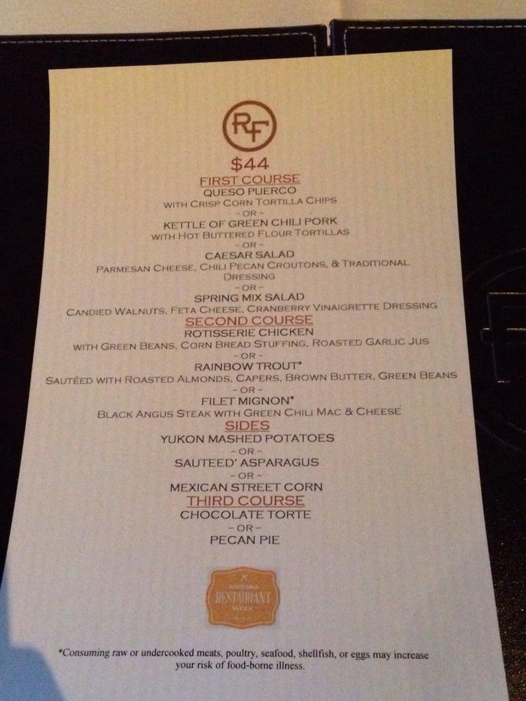 Menu at Roaring Fork pub & bar, Scottsdale