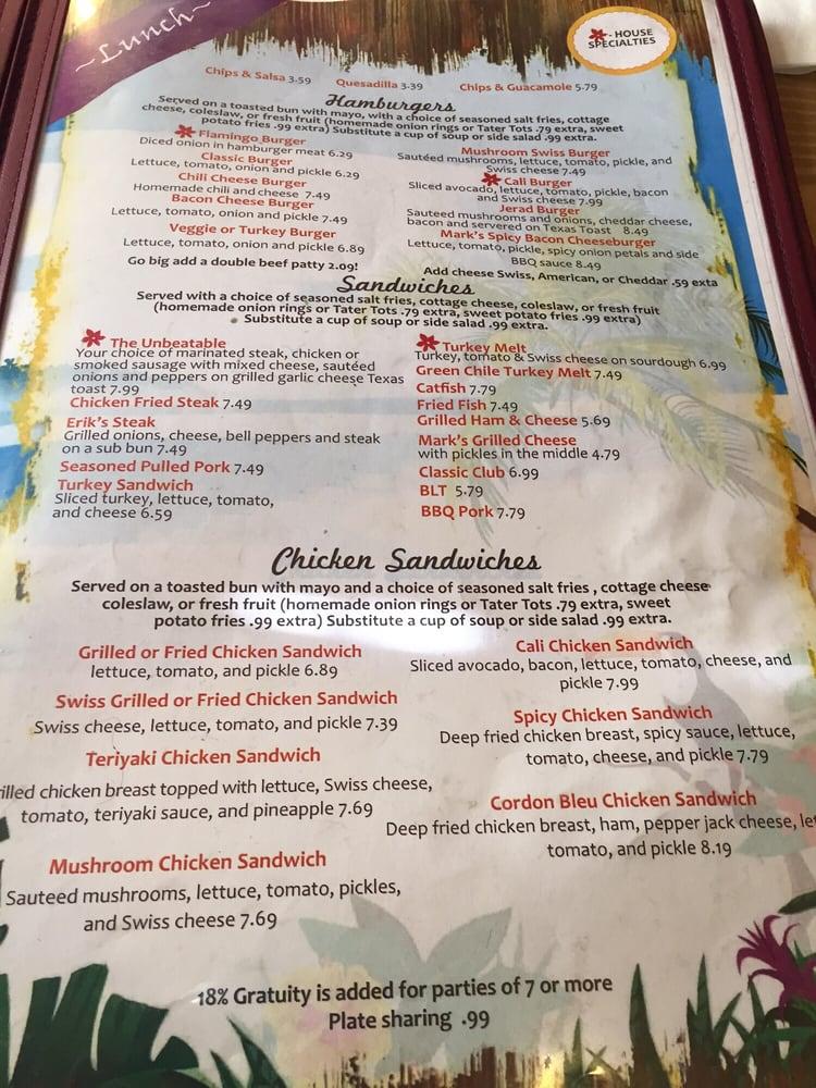 Menu at Sunny Daze Café cafe, Tucson
