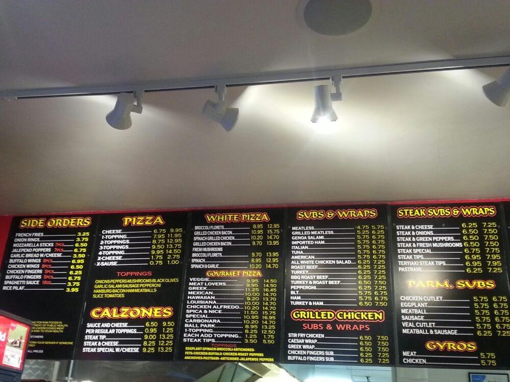 Menu at University Pizza pizzeria, Framingham