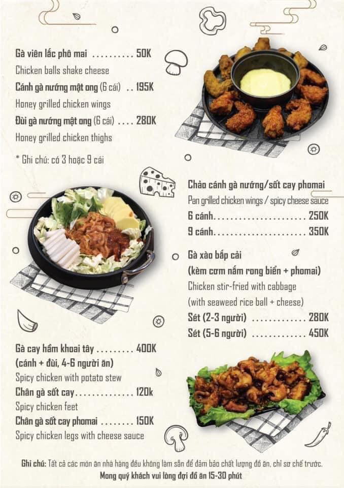 Menu at Trà Cúc Như Ý Hải Phòng restaurant, Hai Phong