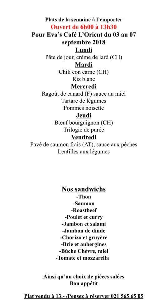 Speisekarte von Buffet de la Gare, restaurant chinois, Le Chenit