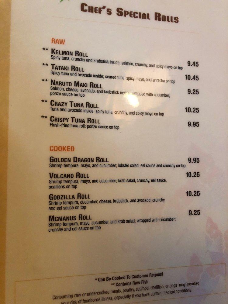 Menu at Fancy Q Sushi Bar & Grill, Saint Simons Island