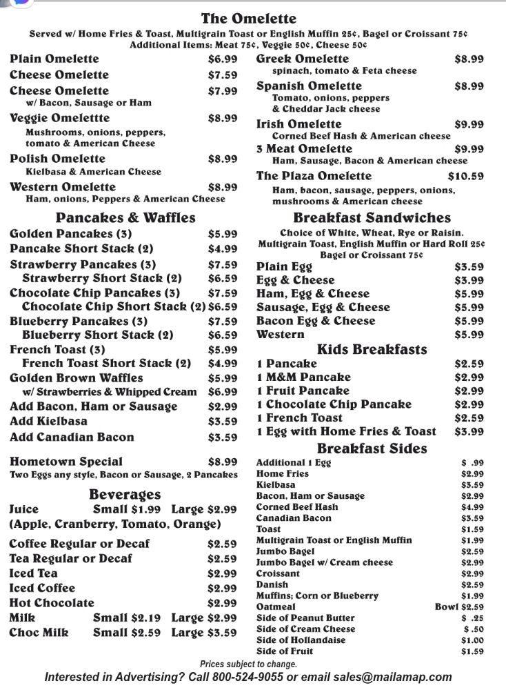 Menu at Hometown Kitchen restaurant, Somers