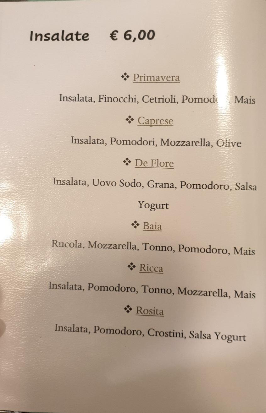 Menu da Le Café De Flore caffè bar, Milano