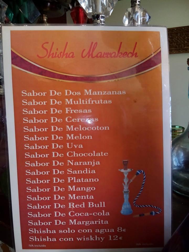Menu at Restaurante marrakech, Valencia City