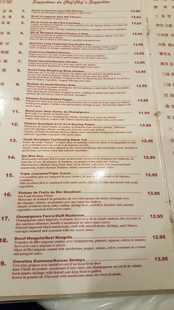 Menu at Restaurant Vip, Montréal, Rue Clark
