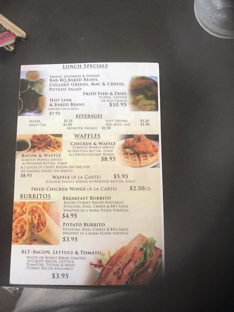 Menu at BB's Cafe, Covina