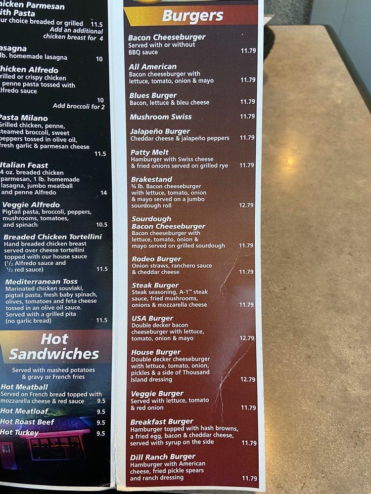 Menu at Brian's USA Diner cafe, Mount Morris