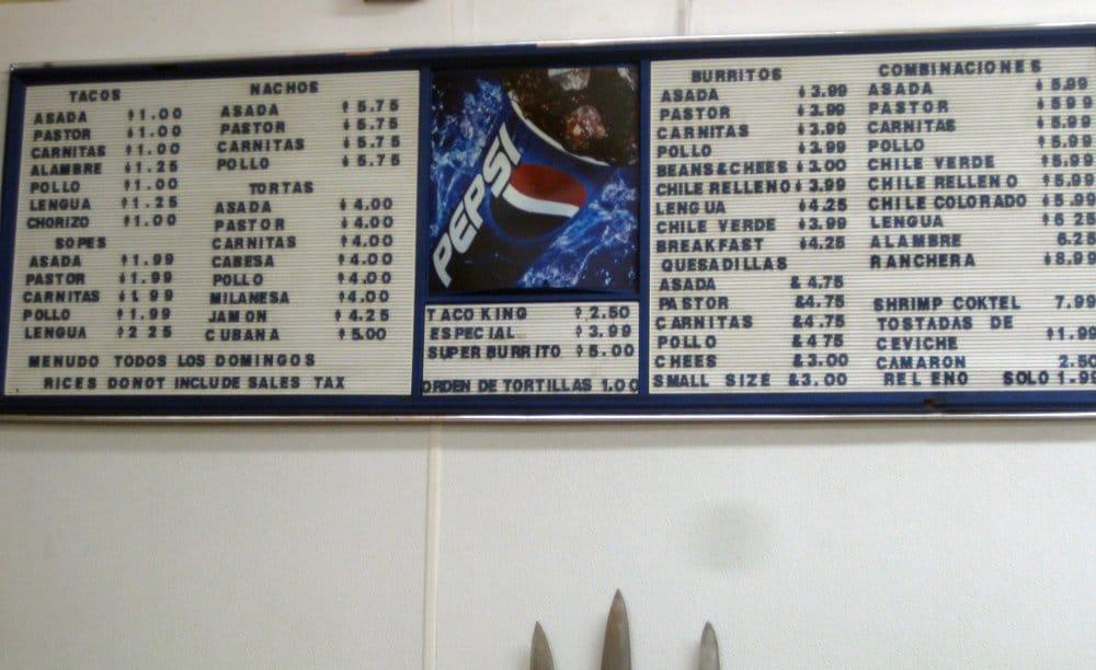 Menu at Establos Meat Market restaurant, Camarillo, Ventura Blvd