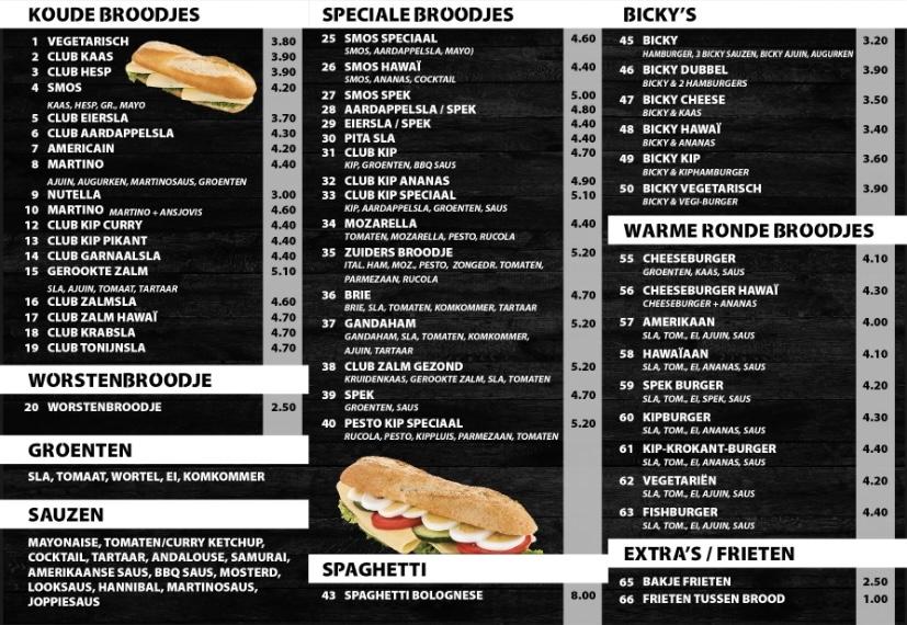 Menu at Take A Break, Herk-de-Stad, Sint-Maartensstraat 22
