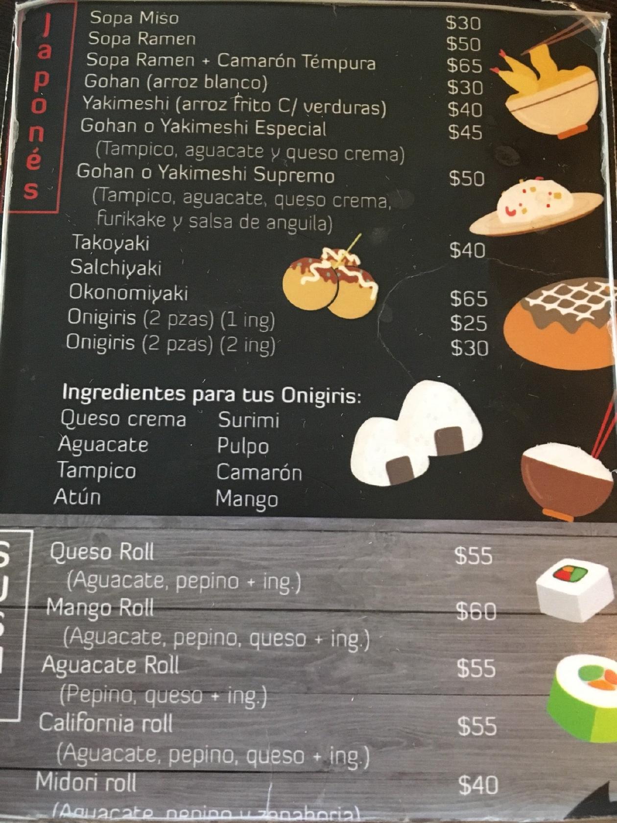 Carta de Teru Teru Manga Café, Cuernavaca