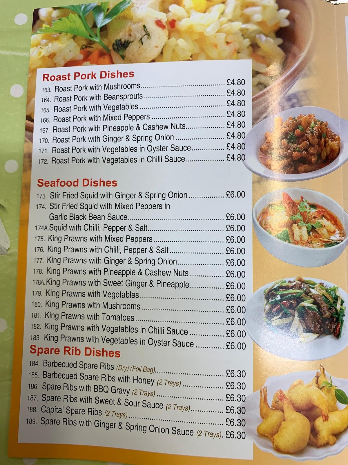 Menu at Top wok Chinese takeaway restaurant, Leasingham