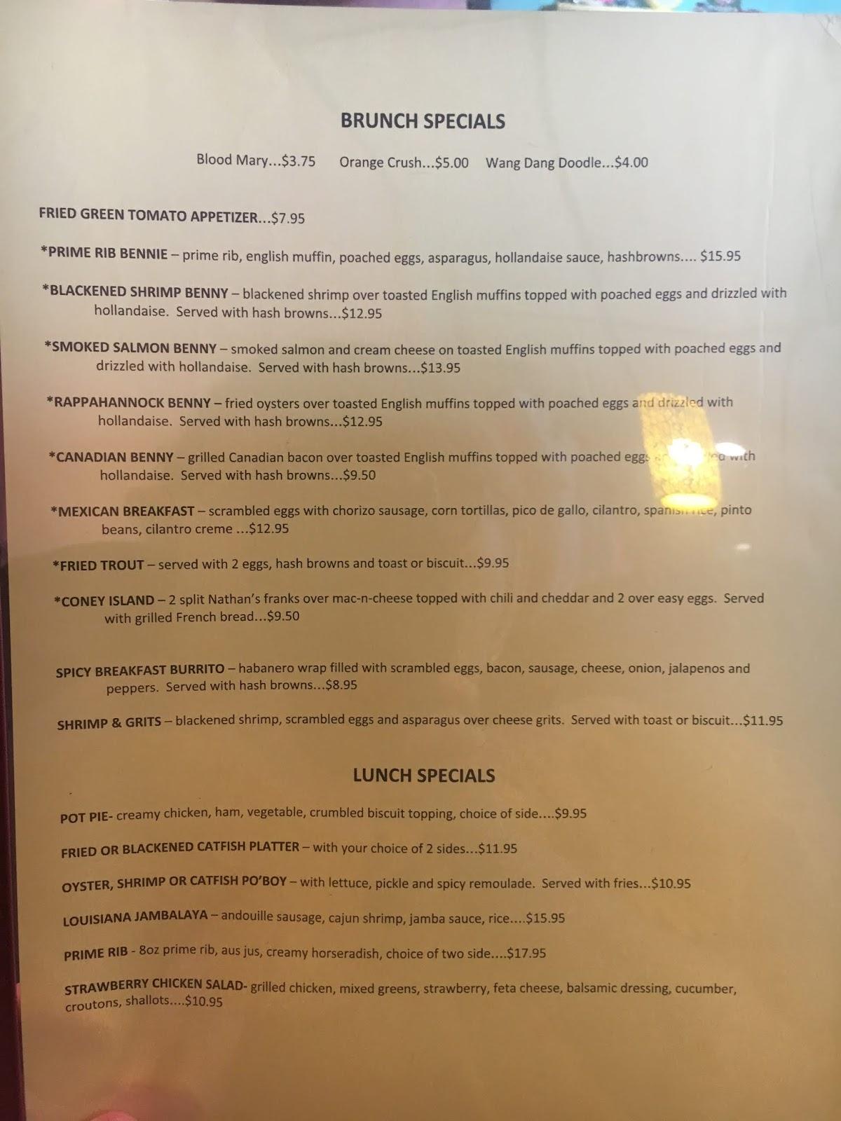 Menu at Eat 66 restaurant, Richmond