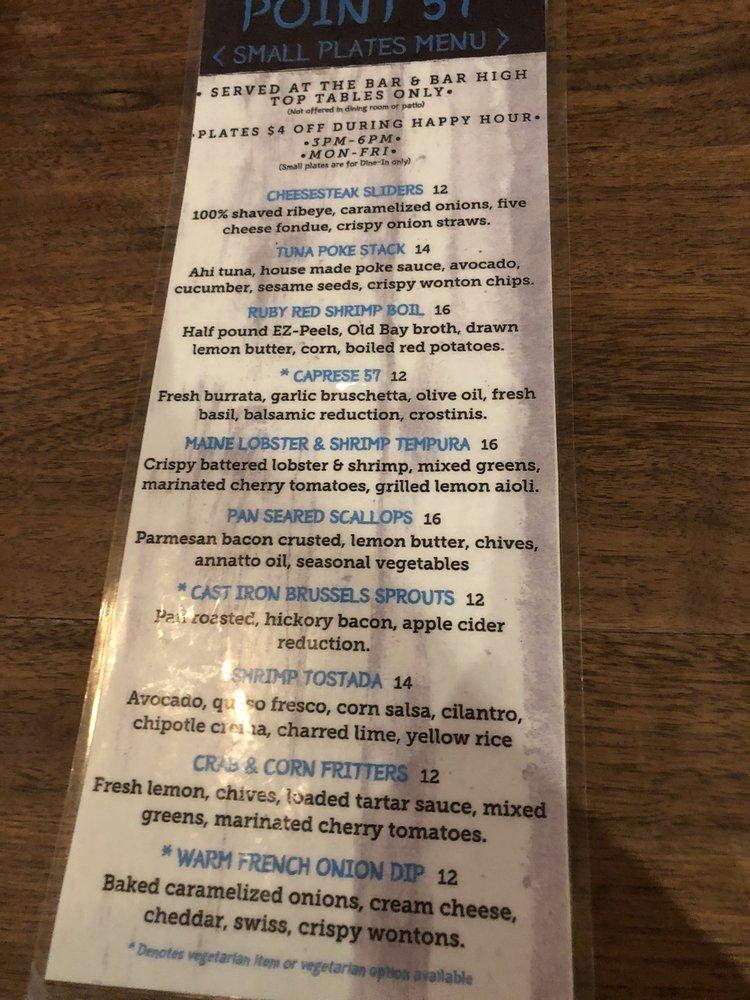 Menu at Point 57 Kitchen & Cocktails restaurant, Cape Coral