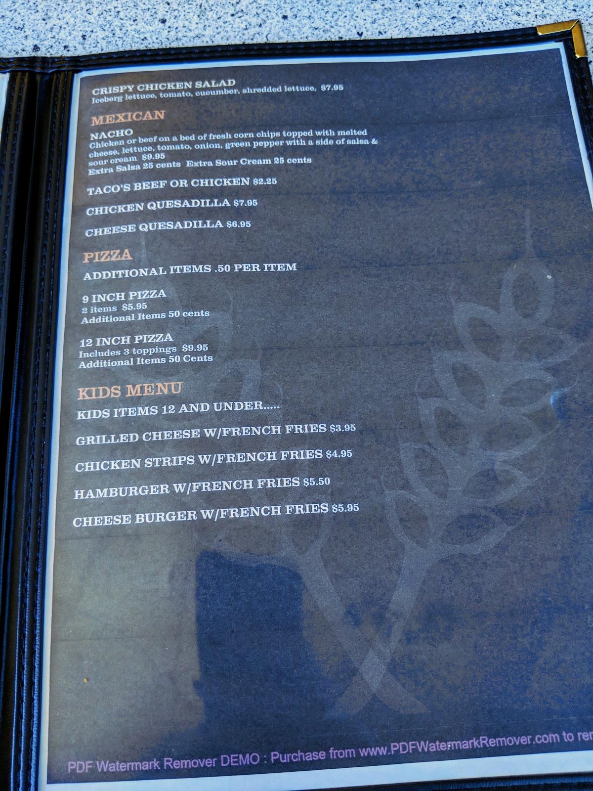 Menu at Backroads Bar And Grill, Holly