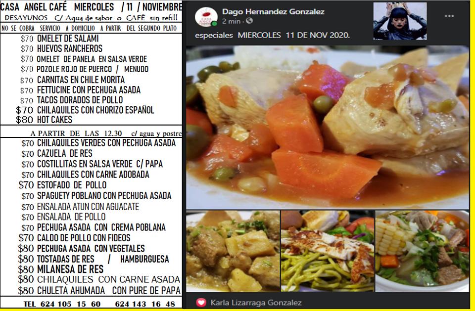 Menu at Casa Angel Cafe, Cabo San Lucas, leona vicario esq lopez mateos