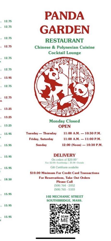 Panda Garden Menu Southbridge Ma | Fasci Garden