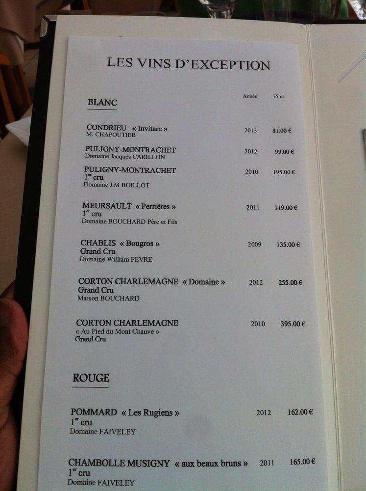 Menu at Restaurant Les Quatre Vents, Bonifacio