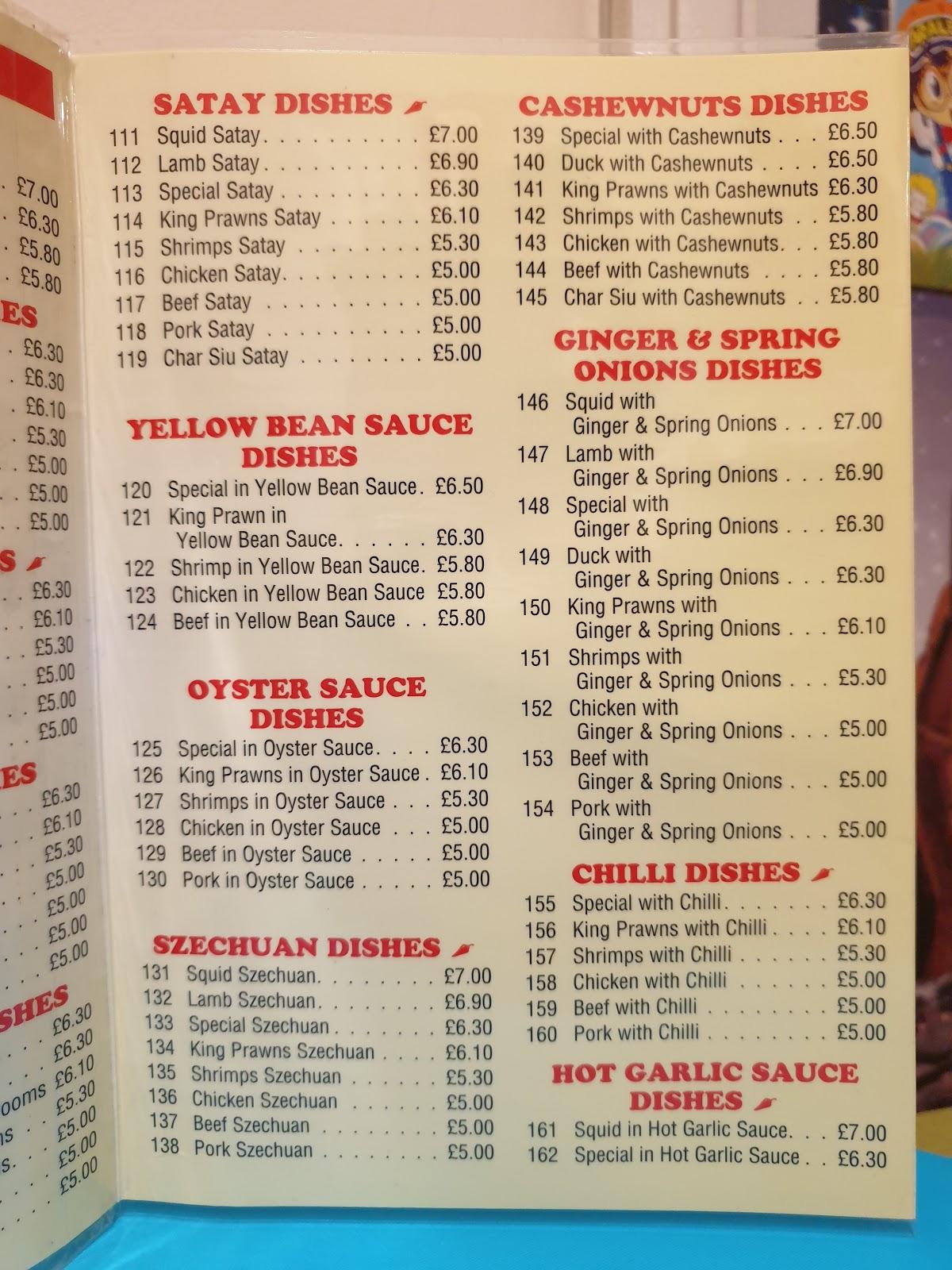 Menu at Silver Star Restaurant, Liverpool, 93 Liverpool Rd S