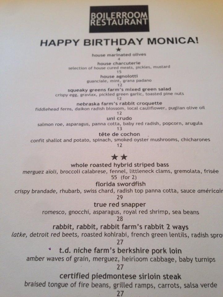 Menu at The Boiler Room pub & bar, Omaha
