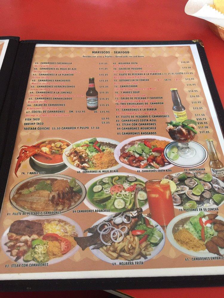 Menu at Casa Jimenez restaurant, Fontana