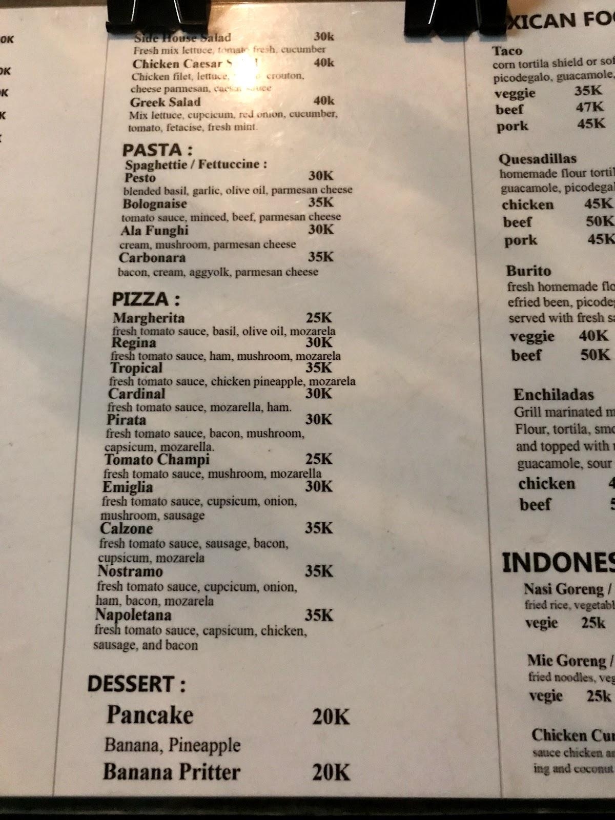 Menu at Eco Deli Cafe, Canggu, Jl. Pantai Berawa