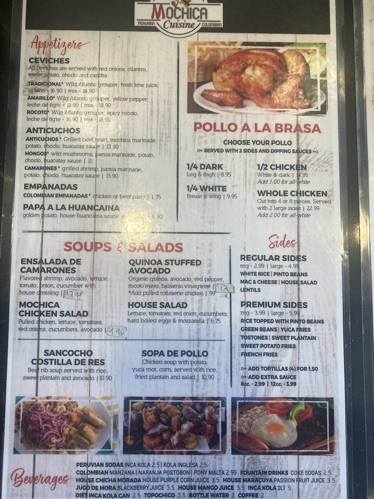 Menu at Panca Peruvian Street Food restaurant, Charlotte