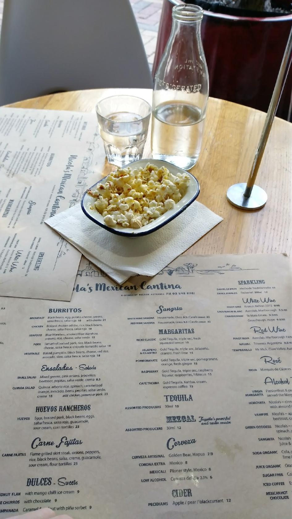 Menu at Cantina Nicola restaurant, Nelson