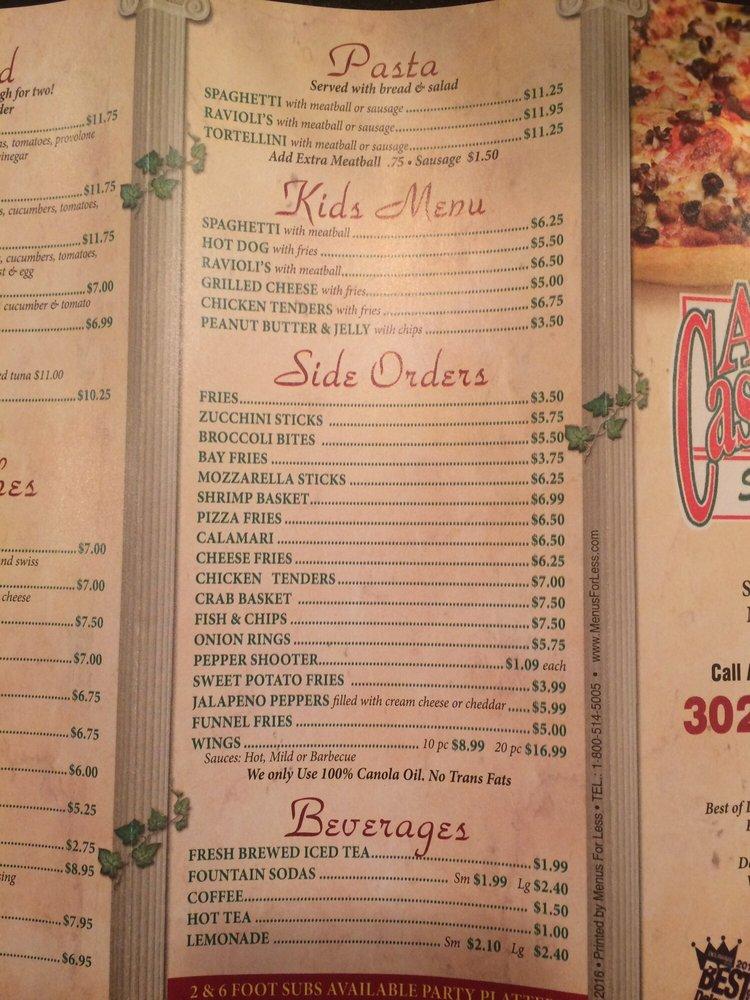 Menu at Al Casapulla's Subs & Steaks pizzeria, Millville
