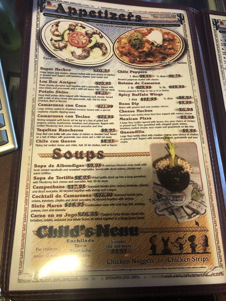 Menu at El Indio Mexican Restaurant, Portland, SE Stark St
