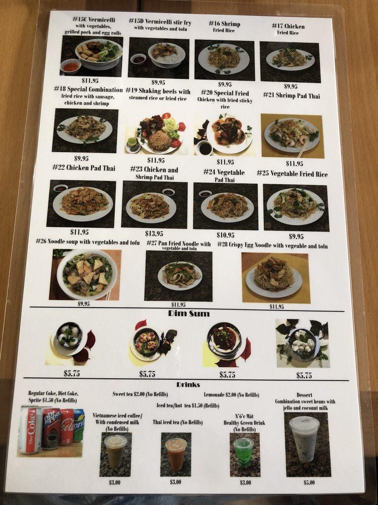 Menu at Phở Houston restaurant, McAllen