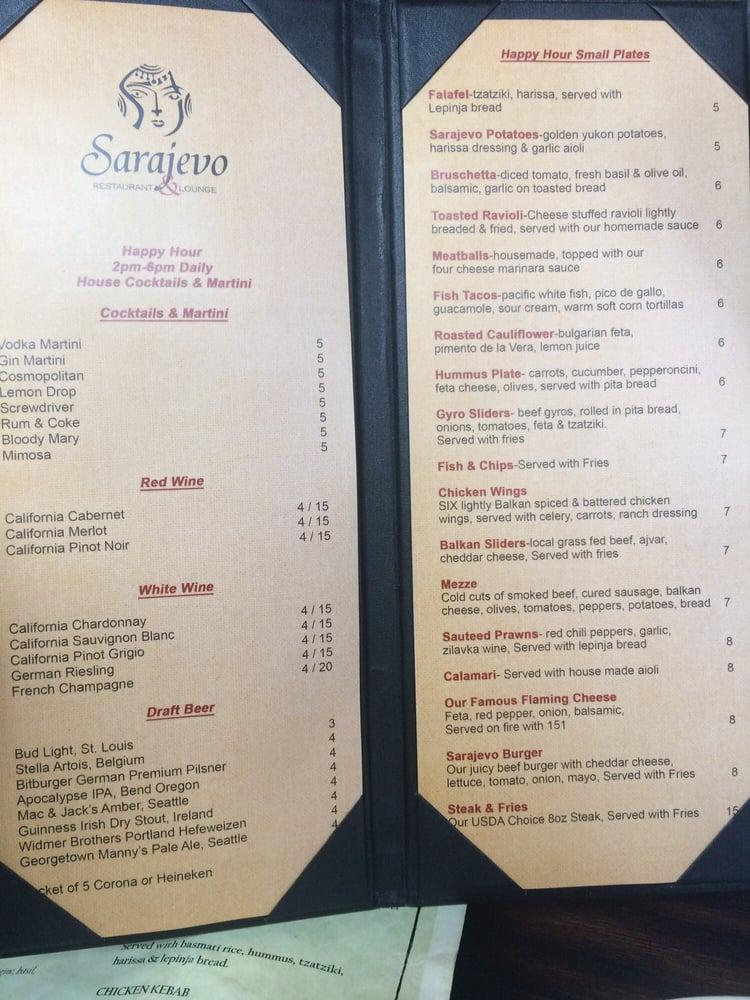 Carta de Sarajevo Restaurant & Lounge, Seattle