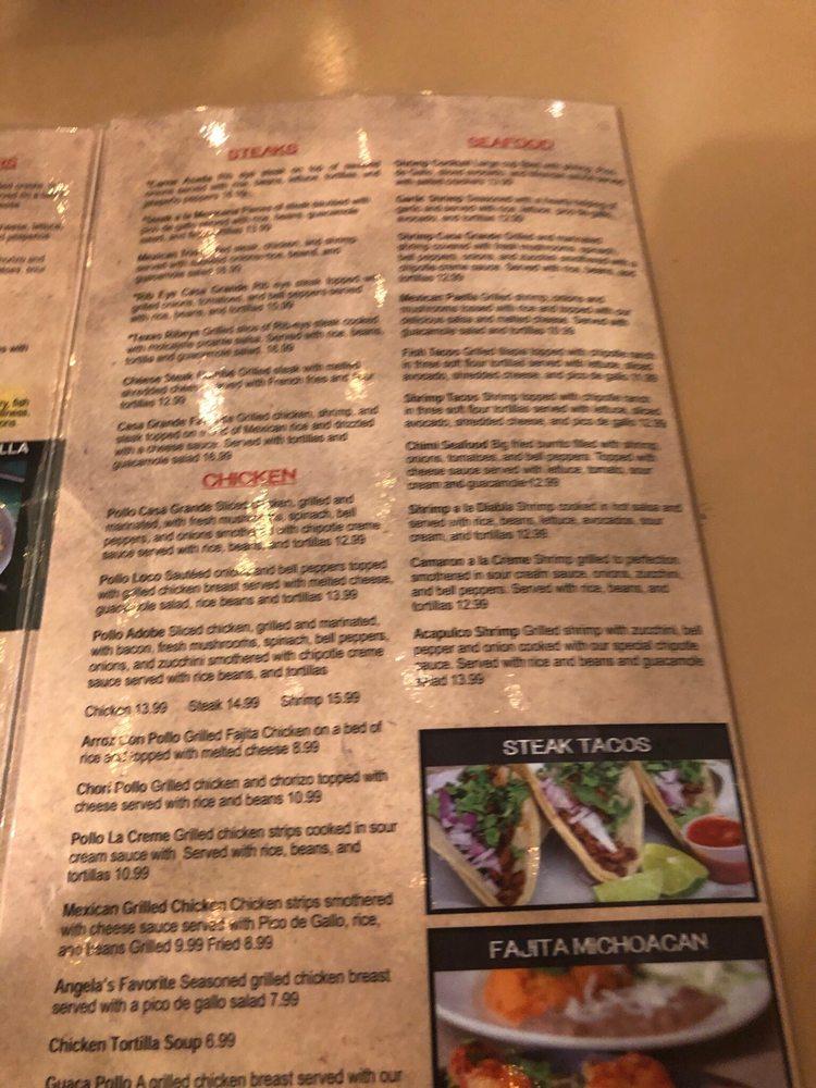 Menu at Las Brazas Mexican Cuisine pub & bar, Valdosta