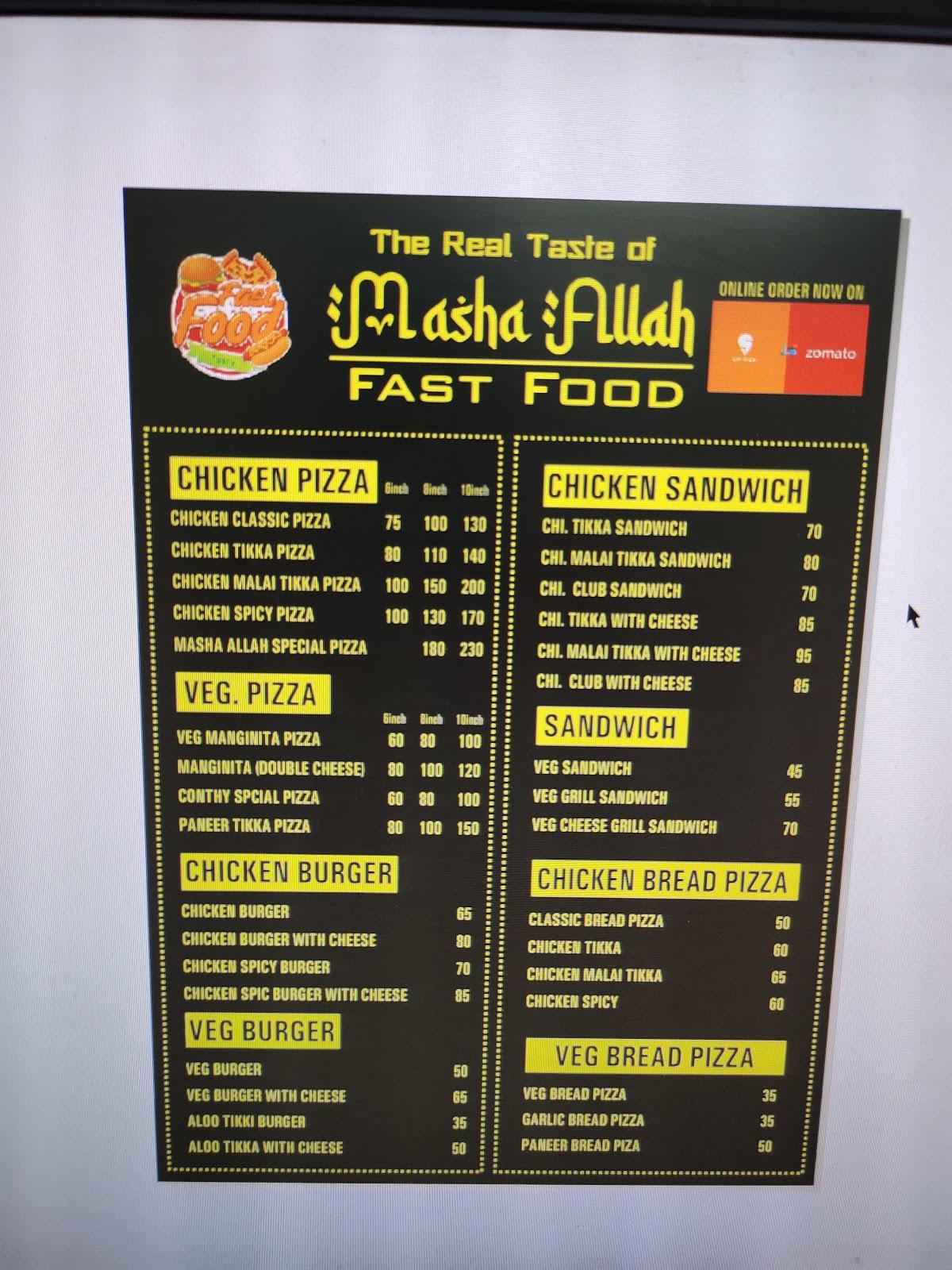 Menu at Masha Allah the tea cafe, Mumbai