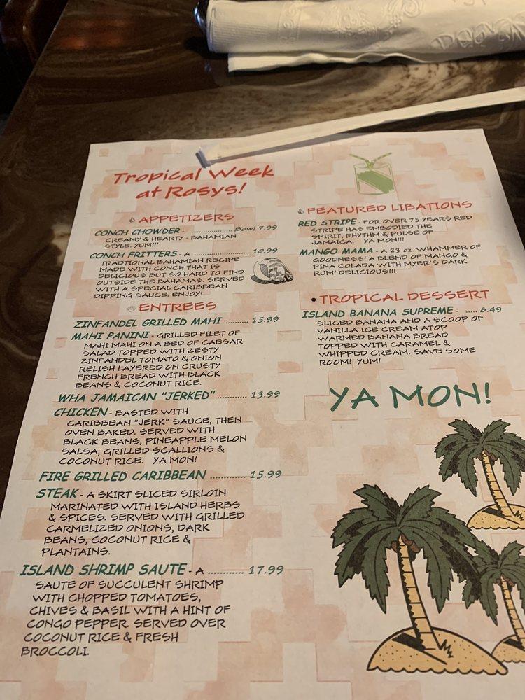 Menu at Rosy Tomorrow's pub & bar, Danbury