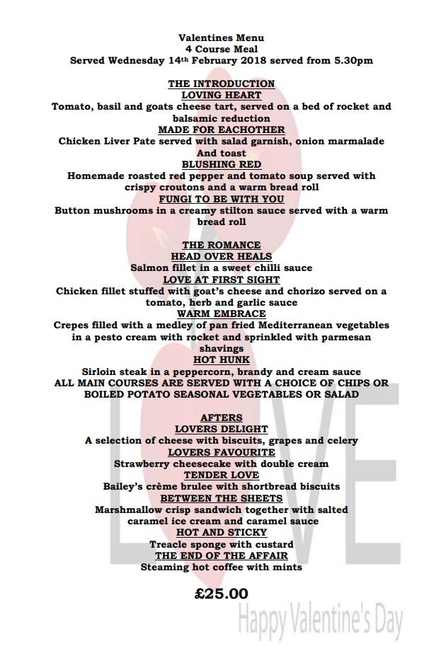 Menu at The Angel Inn pub & bar, Coalville, The Moor