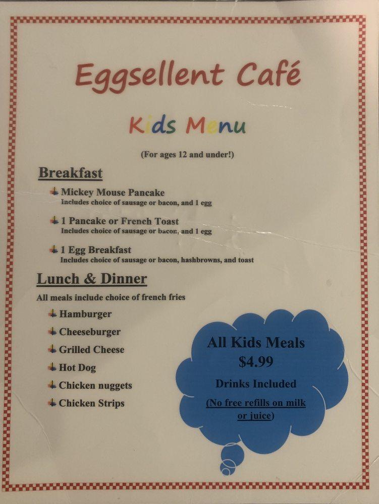 Menu at Eggsellent Cafe, Jonesboro