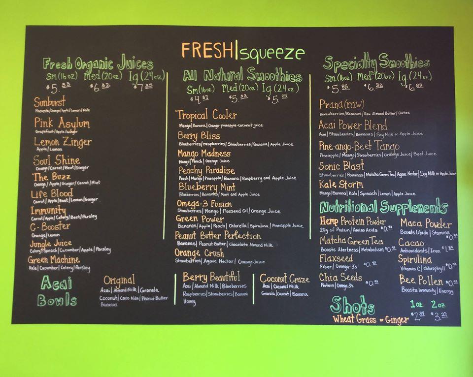 Menu at The Fresh Squeeze pub & bar, Otsego