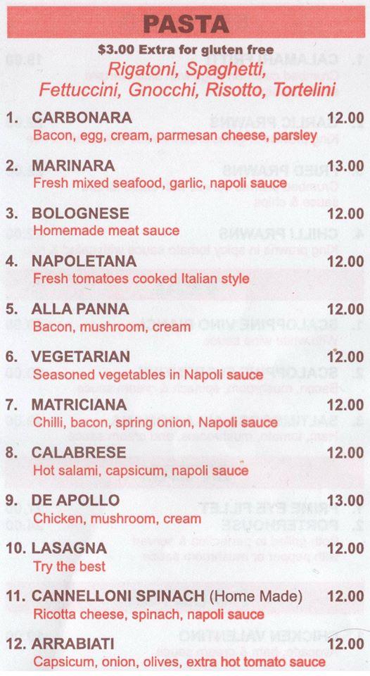 Menu at House of Salad pizzeria, Eltham
