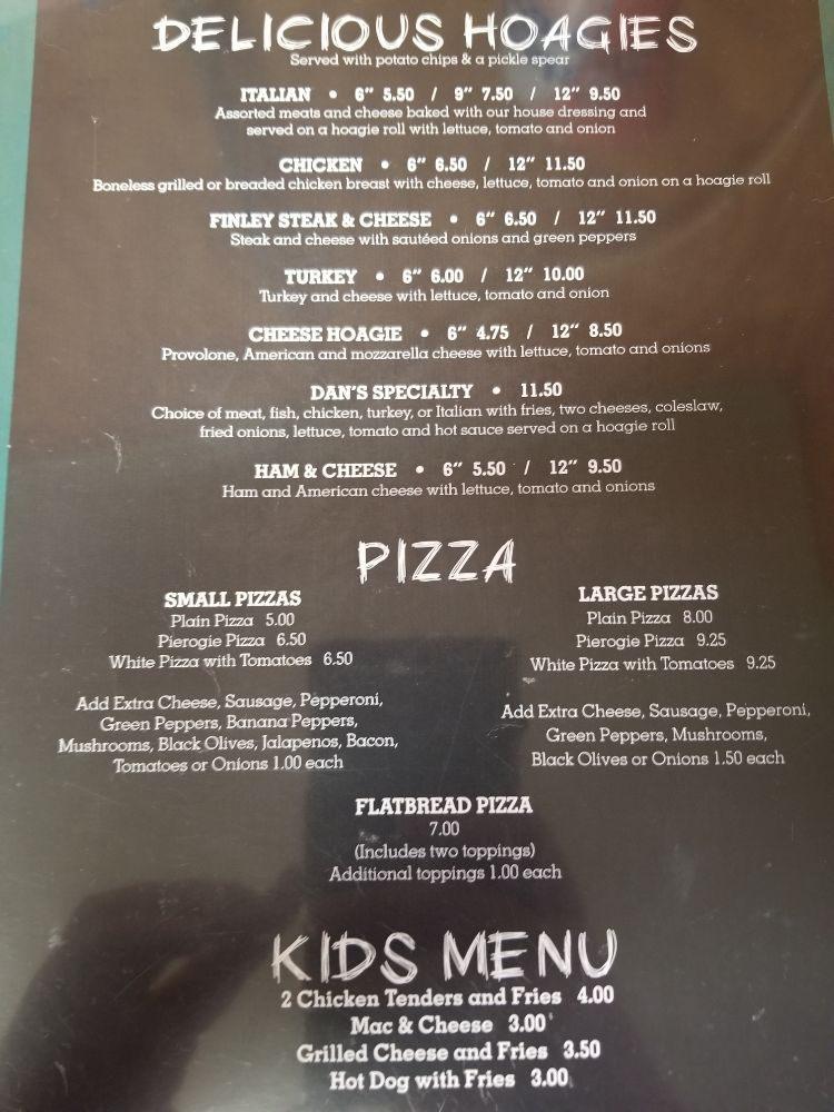 Menu at Hunting Lodge restaurant, Finleyville