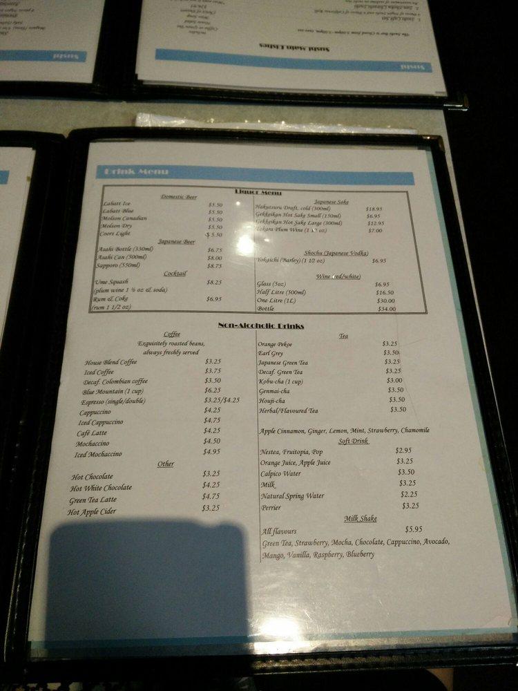 Menu at Le Cafe Michi, Toronto
