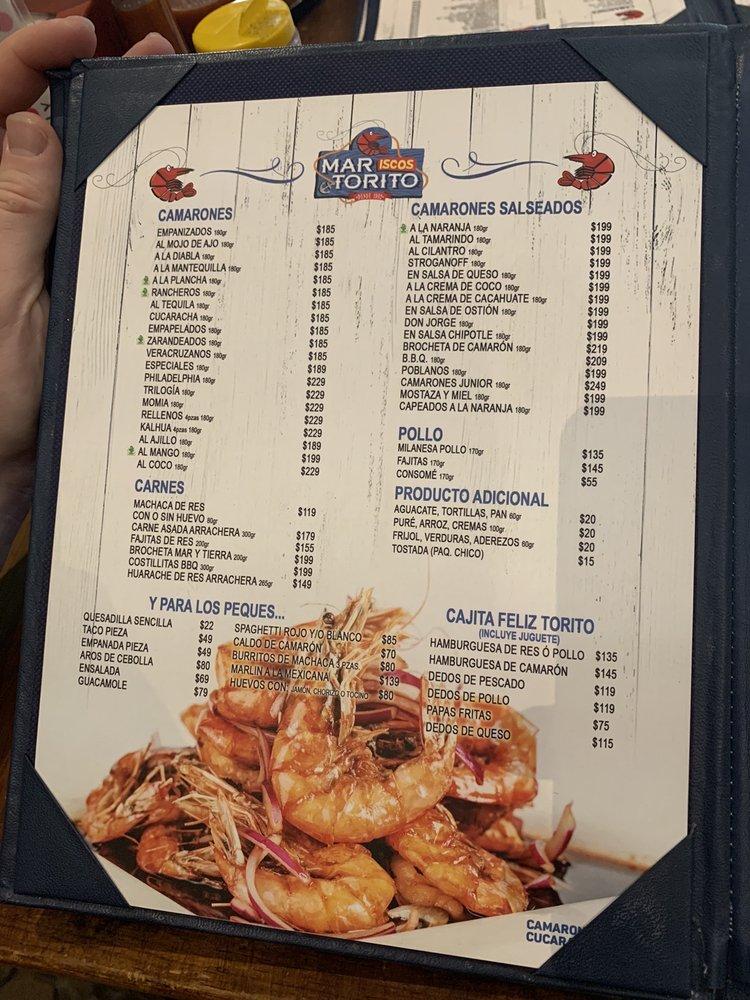 Carta del restaurante Mariscos El Torito, Mazatlán, Av. Rotarismo 329