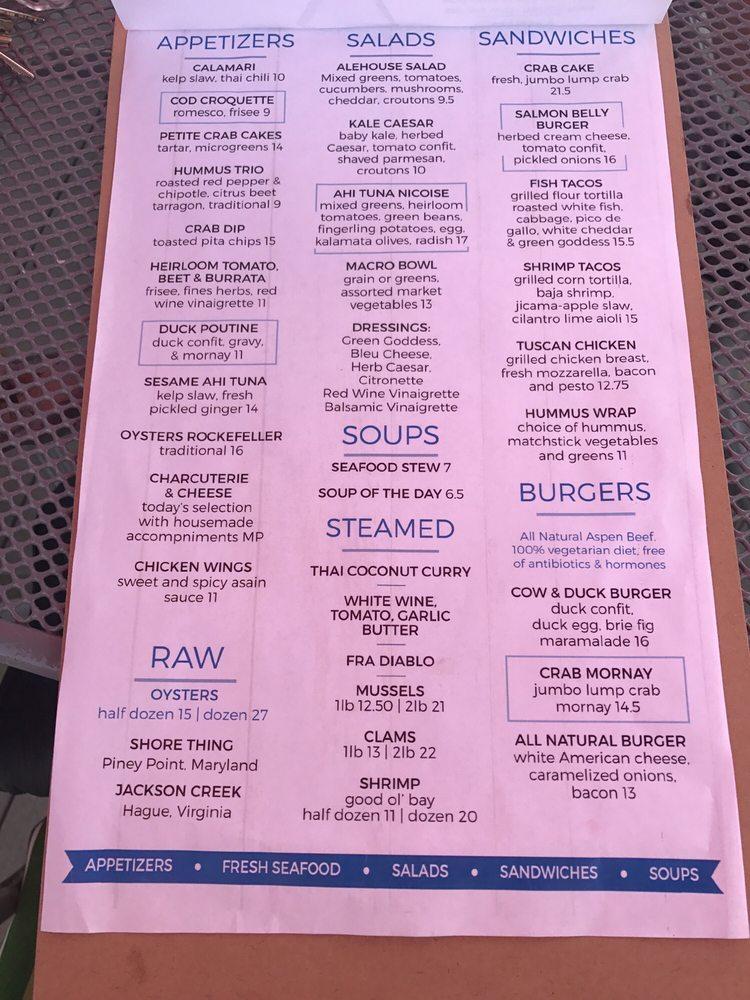 Menu at Ruddy Duck Brewery & Grill pub & bar, Solomons