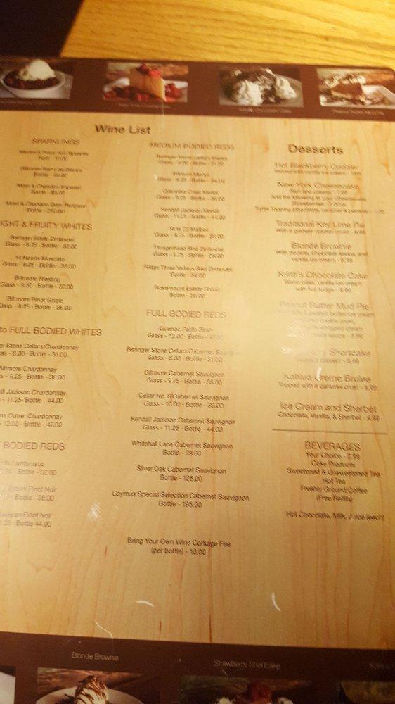 Menu at The Peddler Steakhouse, Gatlinburg
